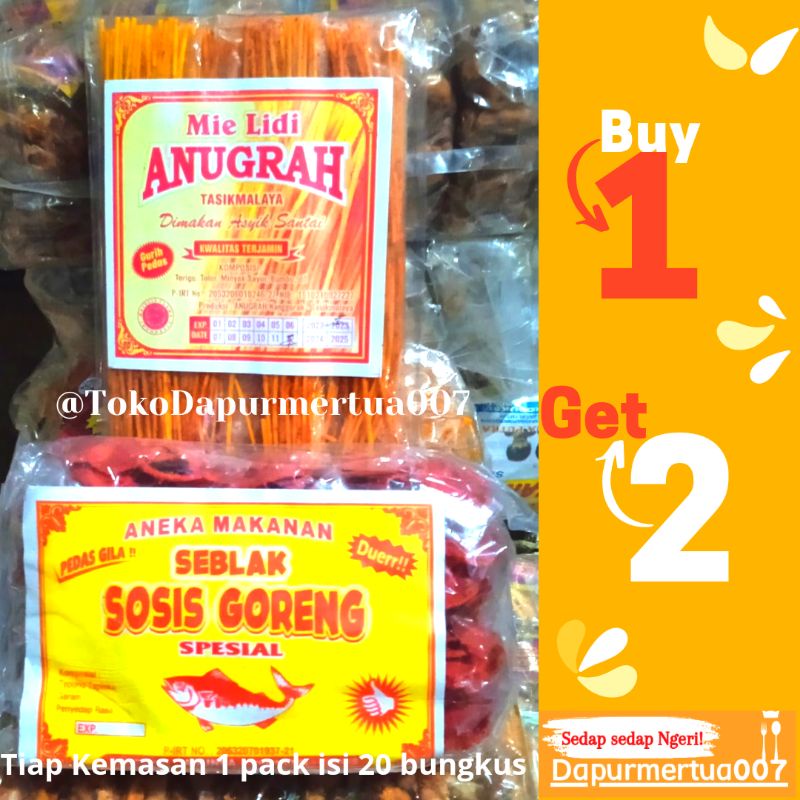 Jual Paket Keripik Sosis Gurih kriuk dan Mie Lidi Pedas | Shopee Indonesia