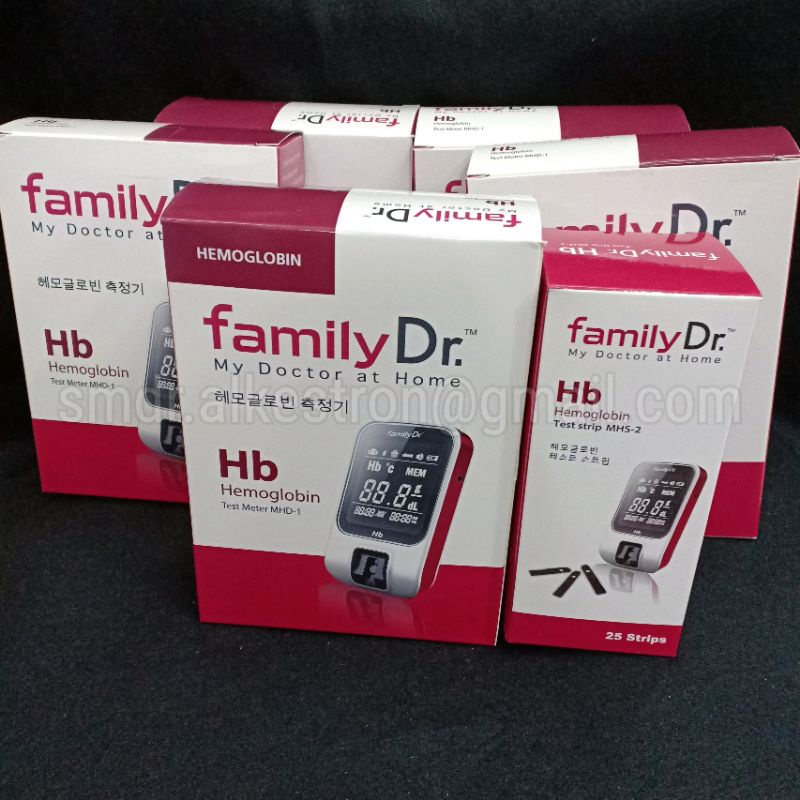Jual paket alat cek hemoglobin HB family dr include strip 25pcs ...