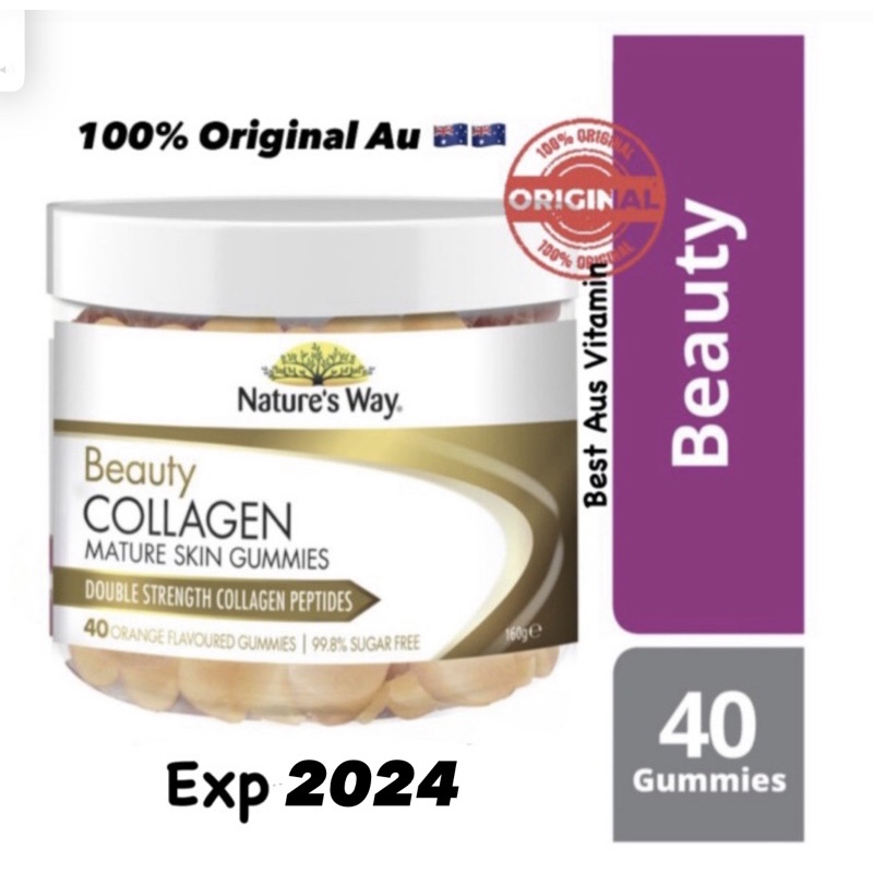 Jual Nature's Way Beauty Collagen Mature Skin Gummies Orange Flavoured ...