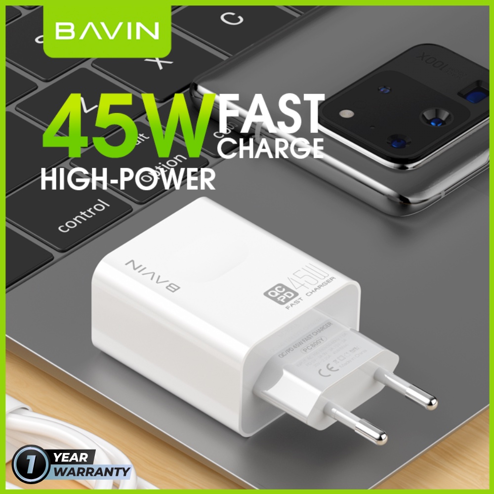 Jual BAVIN 45W PD QC Super Fast Charger 45 Watt include 60W Type-C ...