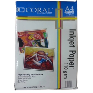 Jual Inkjet Paper Coral 110 GSM / Kertas Inkjet Coral A4 | Shopee Indonesia