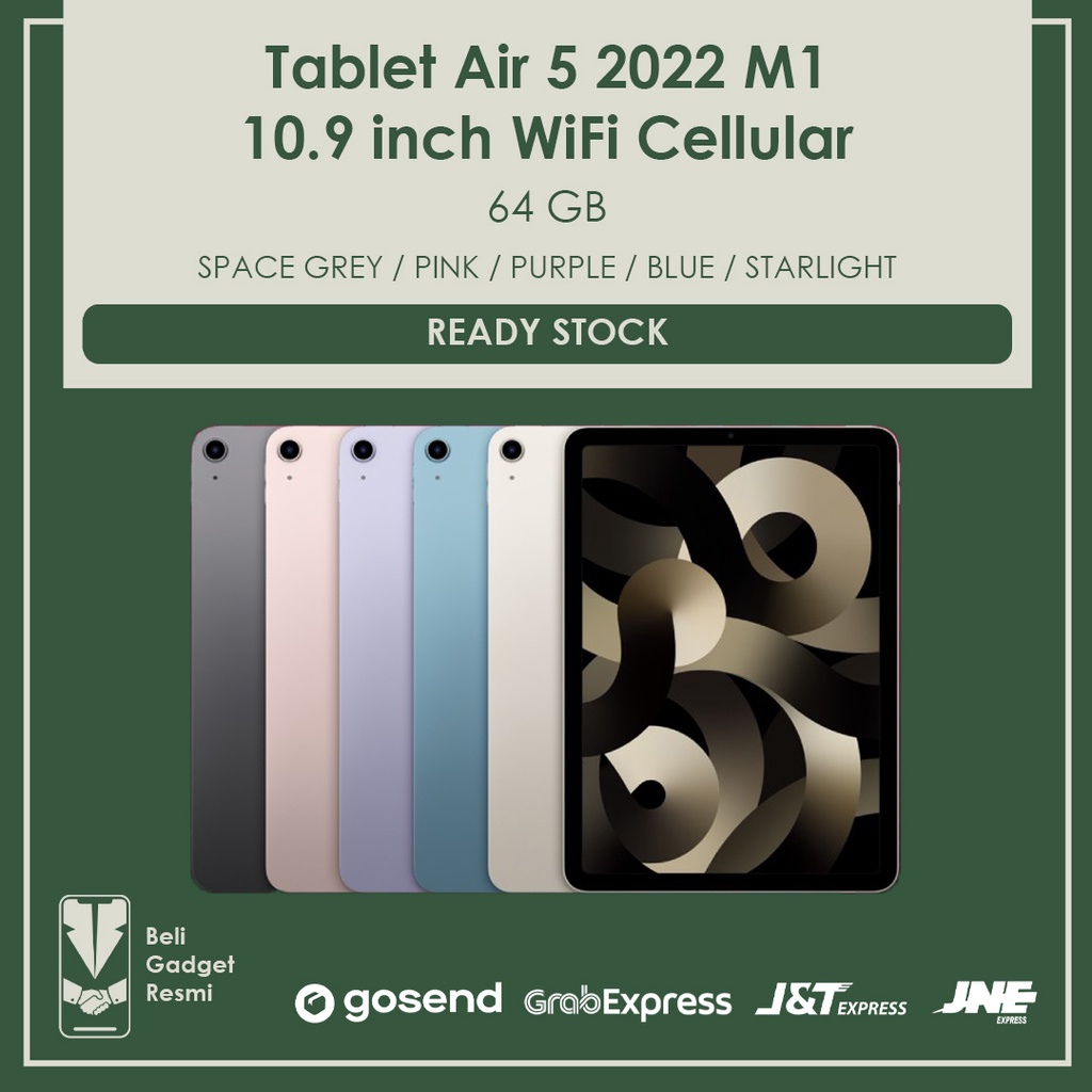 Jual Tablet Air 5 10.9 inch M1 Chip 2022 Wifi + Cell BNIB | Shopee ...