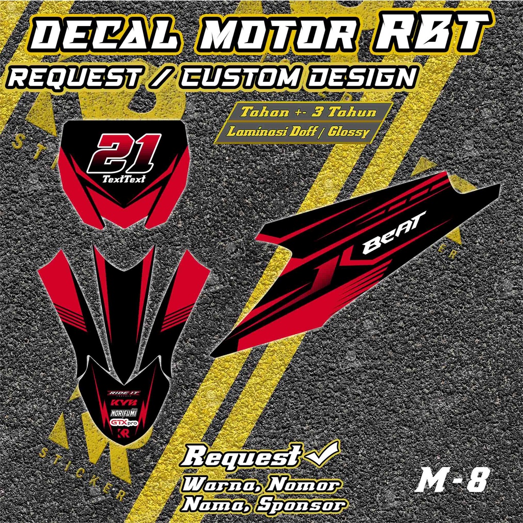 Jual Stiker Decal Motor RBT sticker motor bebek trail Custom Desain ...