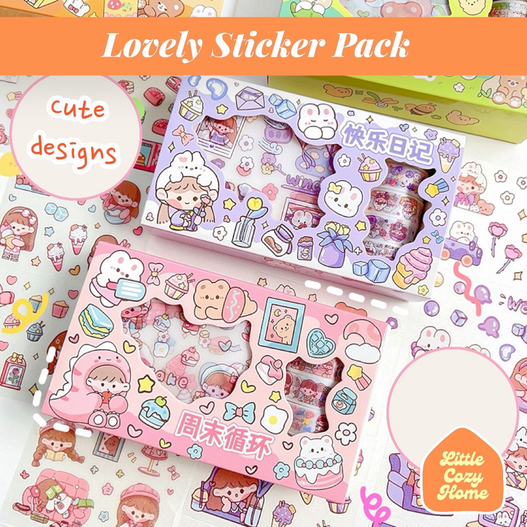 Jual Lovely Sticker Pack Sheet / Cute Cartoon Deco Stickers / Stiker ...