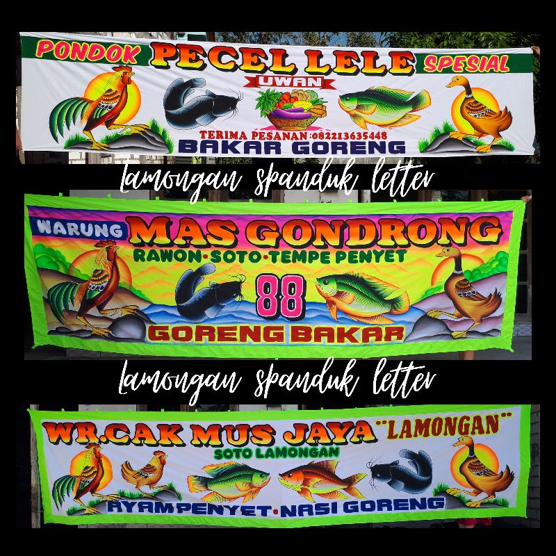 Jual COD/spanduk lukis/spanduk warung/spanduk pecel le/ spanduk seafood ...