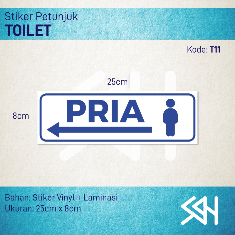 Jual Sticker | Stiker PENUNJUK TOILET - WC | Pria Wanita | Tanda Panah ...