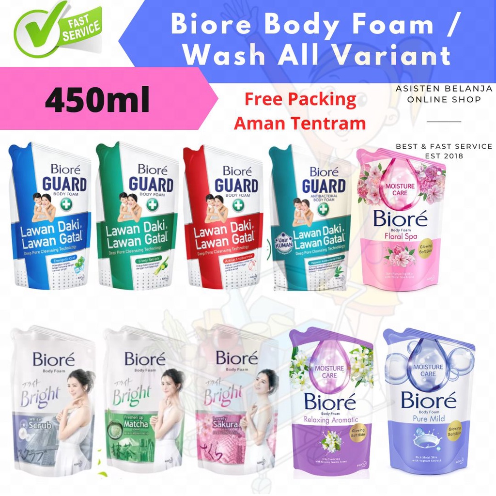 Jual Biore Guard Biore Bright Body Foam Wash 450ml Sabun Mandi Cair Refill 400 ml | Shopee Indonesia