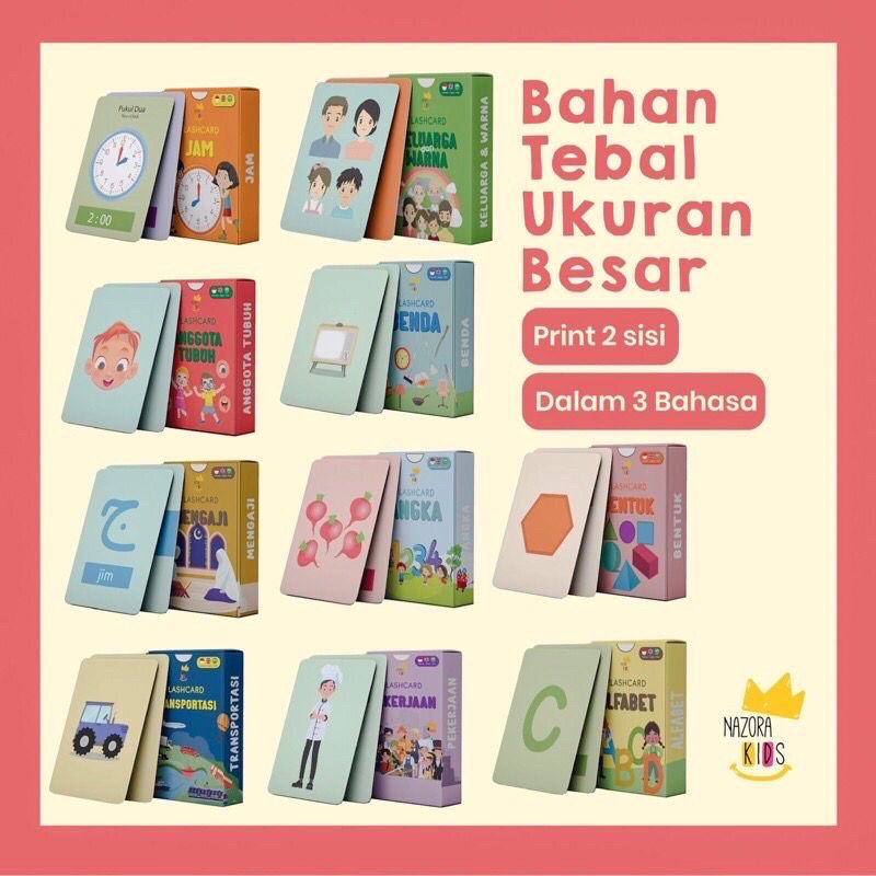 Jual Mainan Flash Card Flashcard Belajar Edukasi Anak Bayi Balita Paud ...