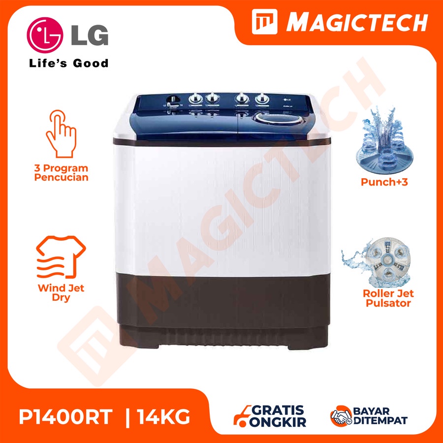Jual MESIN CUCI LG 14 KG P1400RT MANUAL 2 TABUNG | Shopee Indonesia