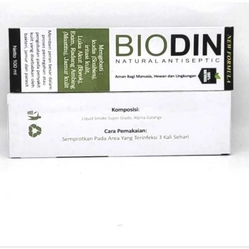 Jual Biodin 100 Ml Obat Spray Scabies Demodex Luka Borok Jamur Kucing ...