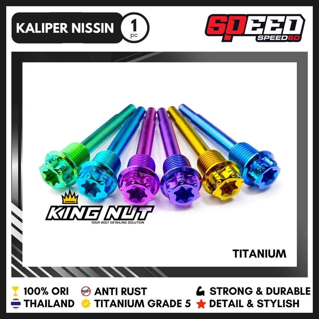 Jual Titanium Probolt Baut Tojosan Kaliper Nissin Samurai Grade 5 King Nut Thailand | Shopee ...