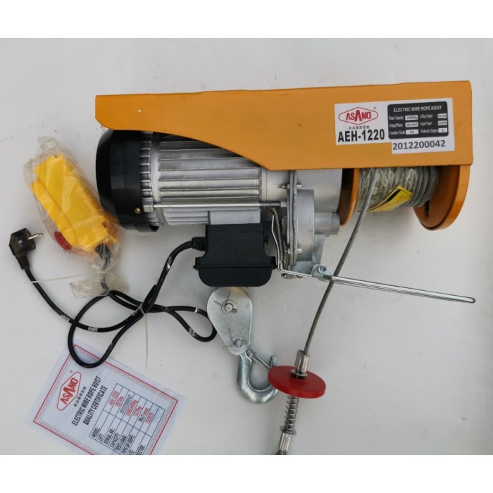 Jual Katrol Asano Mini Hoist 1200 Kg 20 M Katrol Takel Listrik Elektrik ...