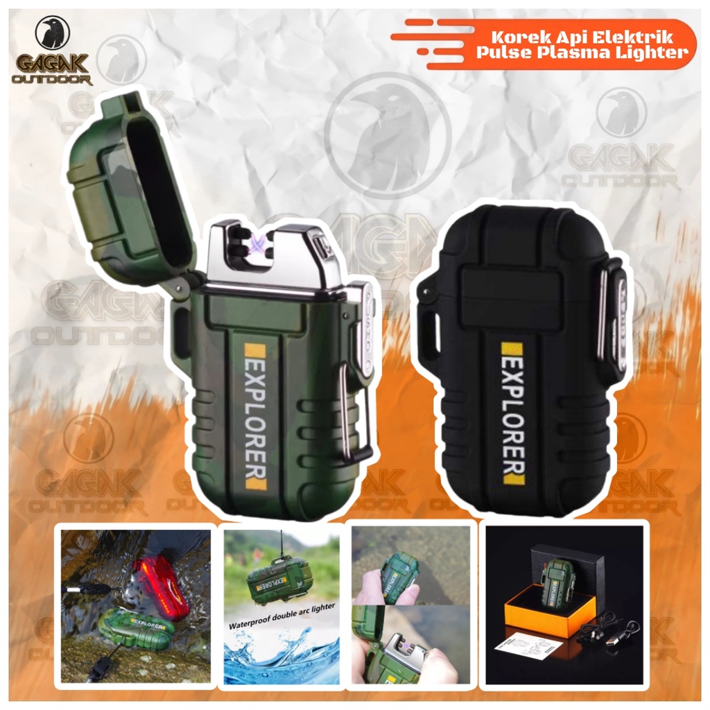 Jual Korek Api Elektrik Pulse Plasma Lighter Korek api pendaki gunung ...