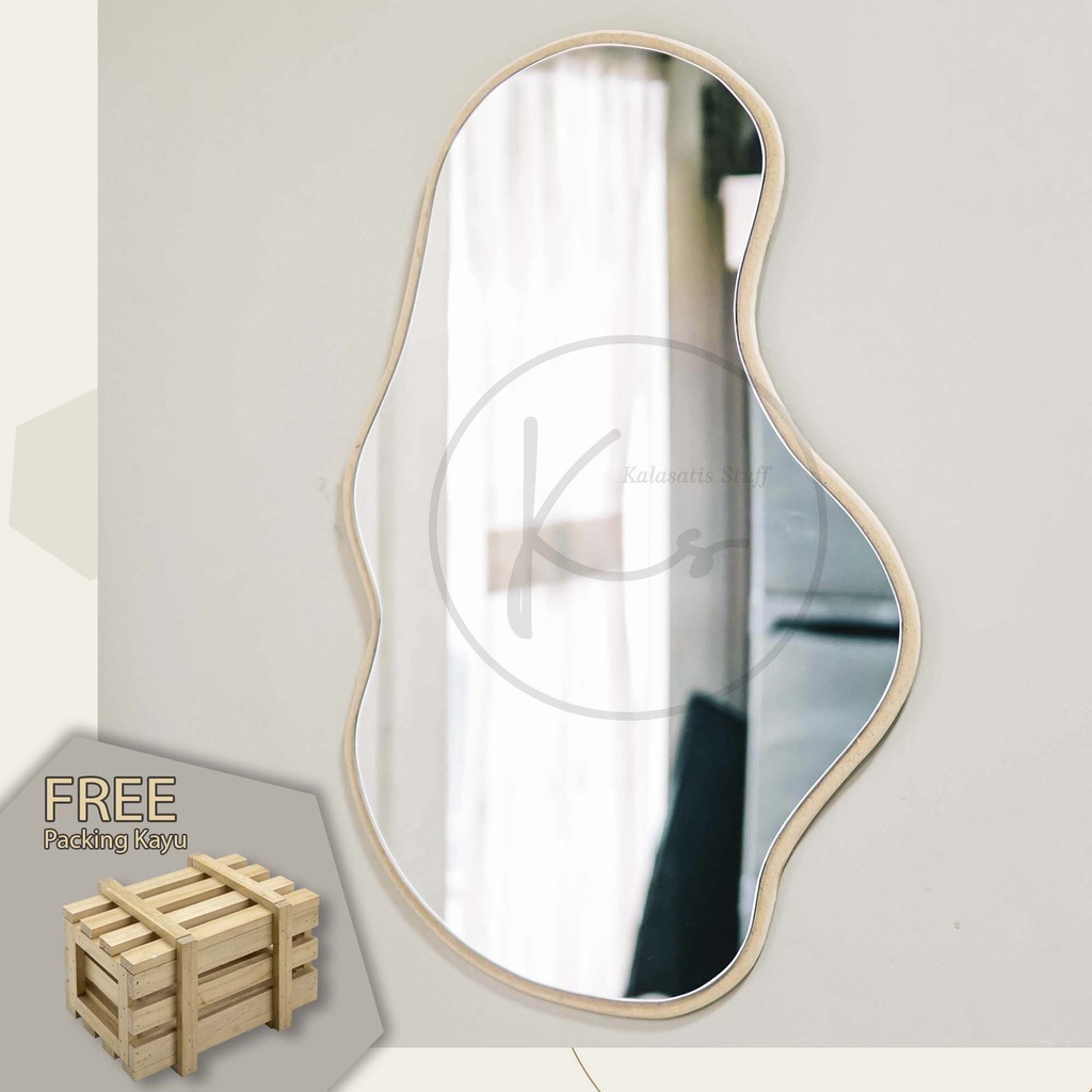 Jual cermin estetik / aesthetic mirror size besar 90cm / cermin estetik ...