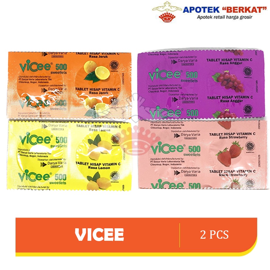 Jual Vicee 500 Mg 2 Tablet - Tablet Hisap Vitamin C 500 Mg | Shopee ...