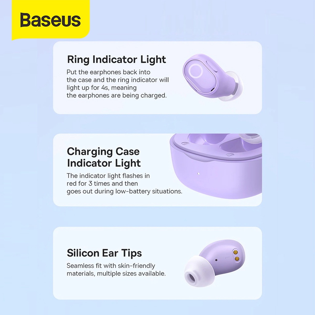 Jual Baseus WM02 Plus TWS Headset Bluetooth Earphone Mini Earbuds ...