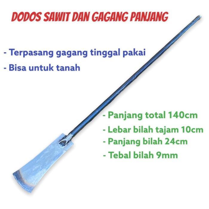 Jual Alat Dodos Sawit Baja Per Panjang 145Cm Super Tajam-Linggis Alat ...
