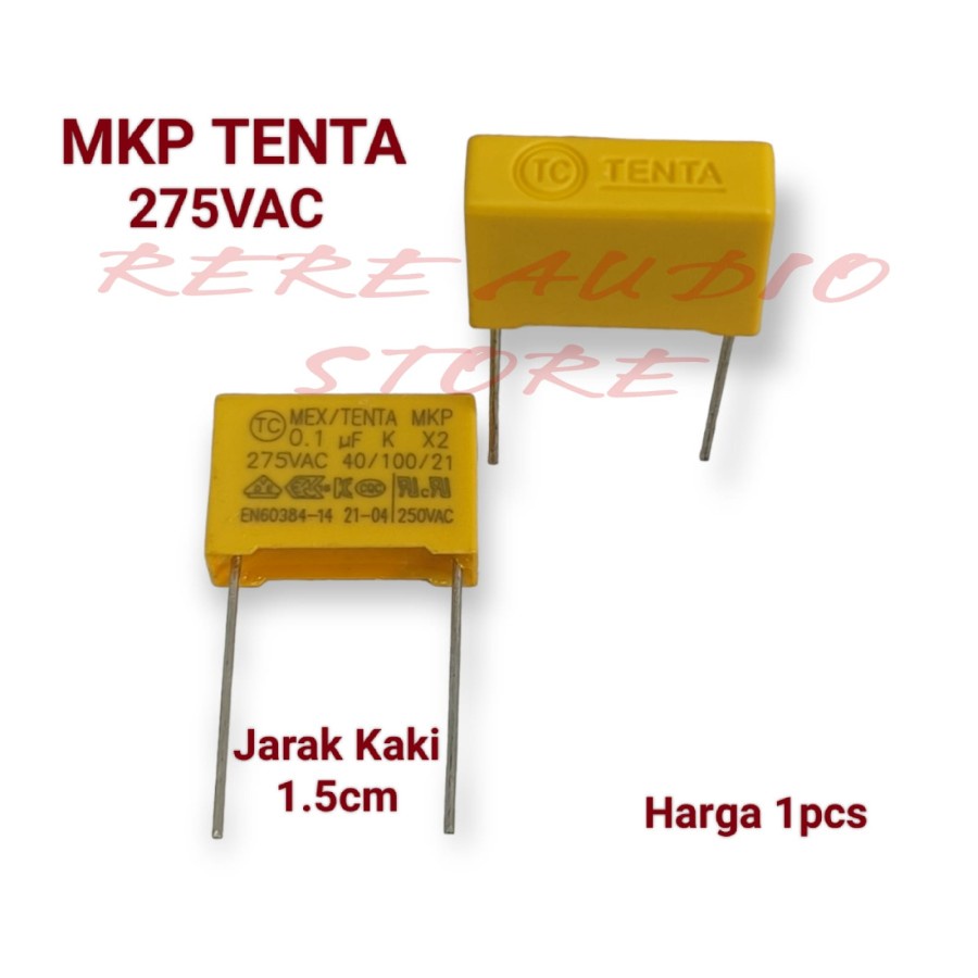 Jual Kapasitor MKP TENTA Capasitor 0.1uF 104 275Vac Original | Shopee Indonesia