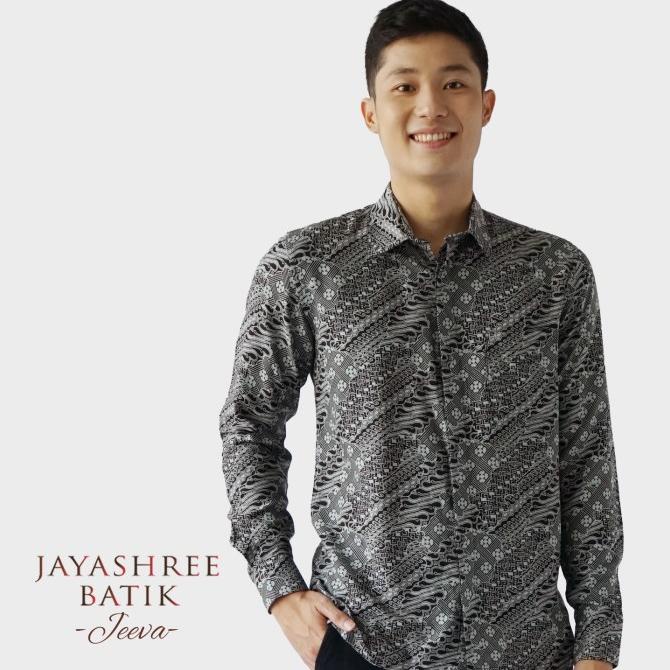 Jual Jayashree Batik Regular Fit Jeeva Grey Kemeja Batik Pria Lengan ...
