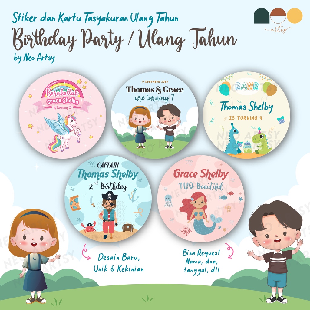 Jual Stiker Ulang Tahun Anak / Kartu Ulang Tahun / Stiker Ultah / Stiker Tumpeng Mini - Part 4 ...