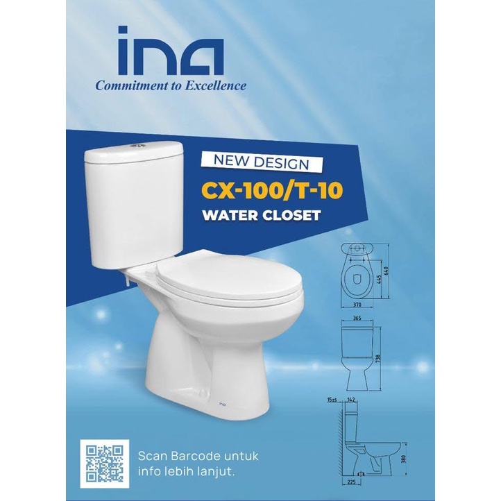 Jual Monobloc Kloset Duduk INA CX100 Original Wash Down System | Shopee ...