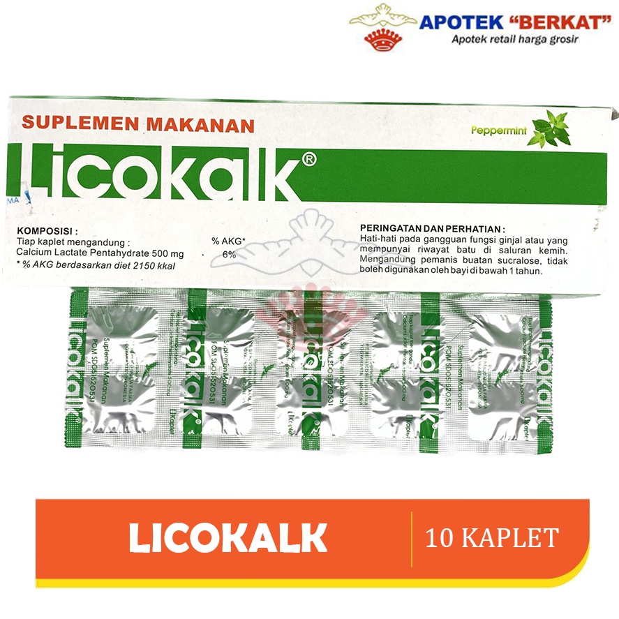 Jual LICOKALK STRIP ISI 10 KAPLET / KALSIUM / CALCIUM | Shopee Indonesia