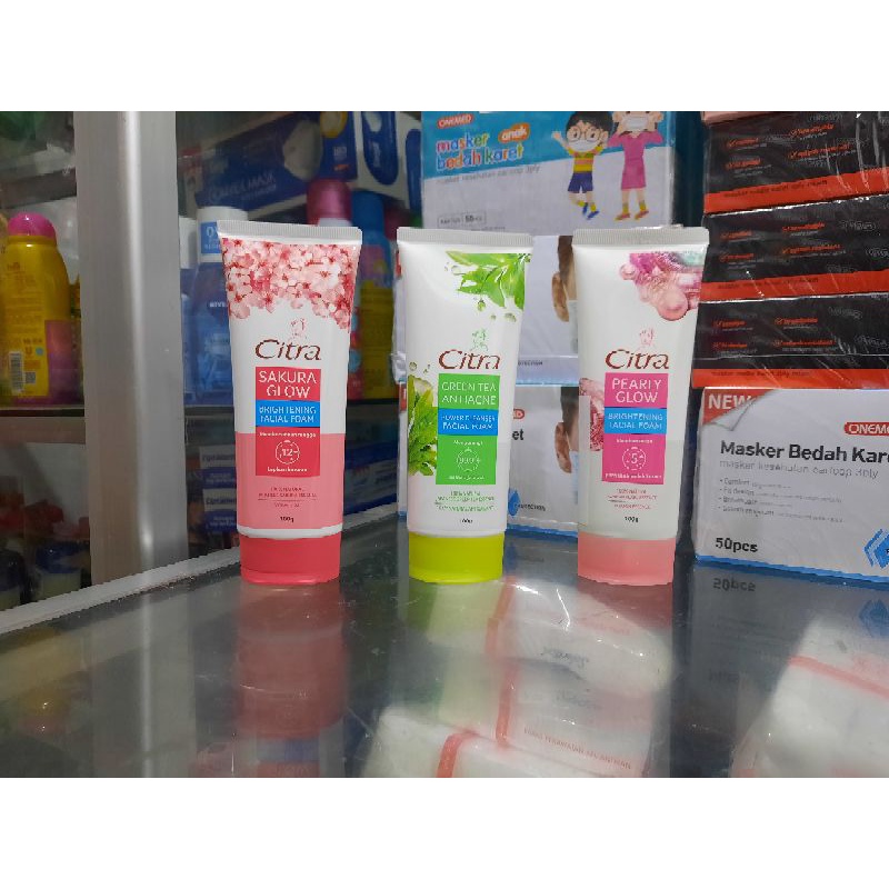 Jual CITRA Facial Foam Pearly Glow/Sakura Glow/Green Tea 100g | Shopee Indonesia