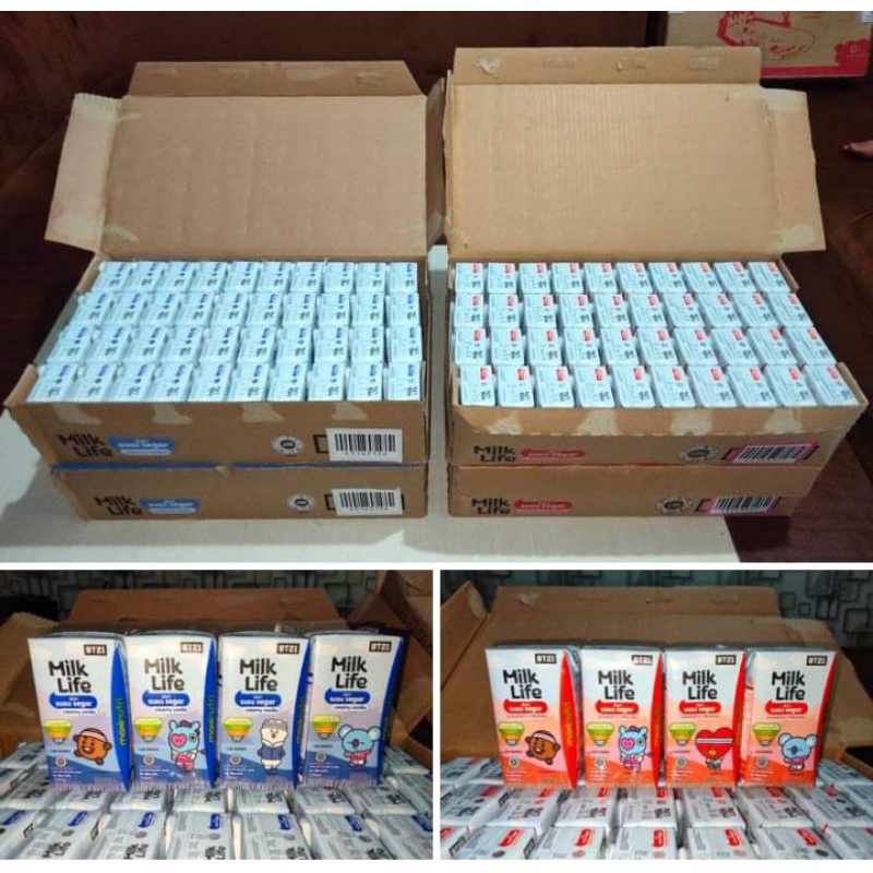Jual MilkLife Milk Life BT21 Susu UHT 1 Karton Dus Dusan Ultah Sedus ...