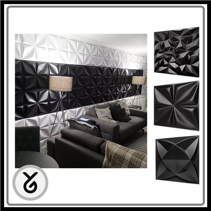 Jual Wall Panel 3D PVC Hitam Ukuran 50 x 50 cm | Shopee Indonesia