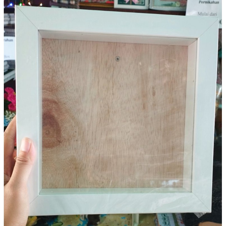 Jual bingkai 20x20 cm /frame box 3d/ dengan kedalaman/ bingkai mahar ...