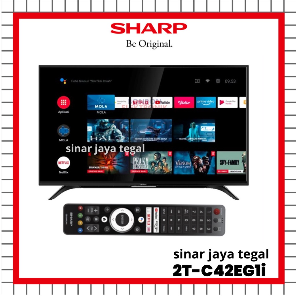 Jual TV LED SHARP 42 INCH 2T-C42EG1I ANDROID 11 FULL HD | Shopee Indonesia