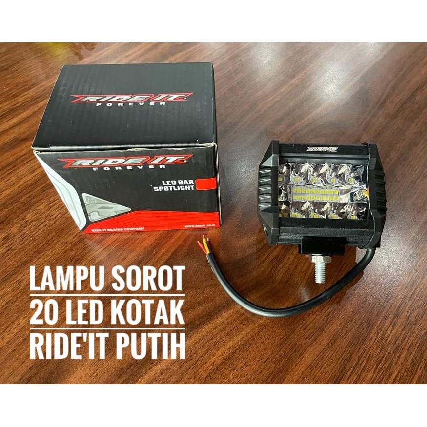 Jual Lampu sorot 20 led kotak RIDE IT putih | Shopee Indonesia