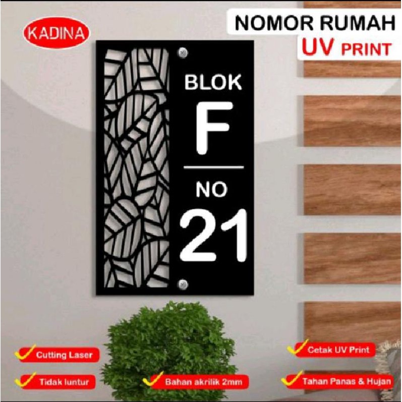 Jual custom nomor rumah papan alamat nomer rumah minimalis print ...