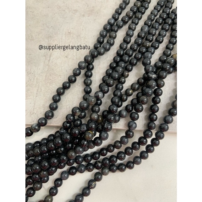 Jual RB bahan batu BLACK TOURMALINE 8mm bongkah akik natural tormalin ...