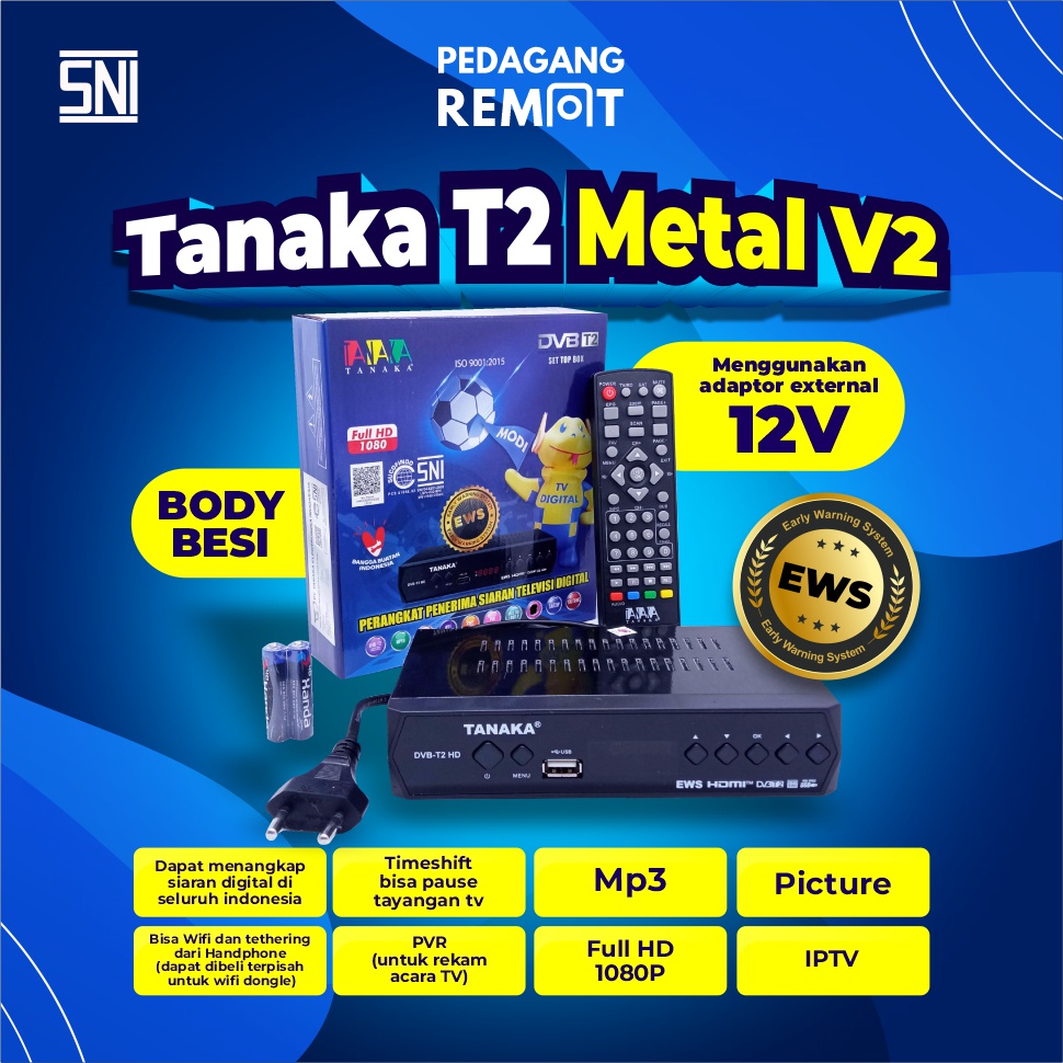 Jual Receiver Set Top Box Tanaka T2 Metal V2 / Tanaka T2 Metal V2 Ori ...