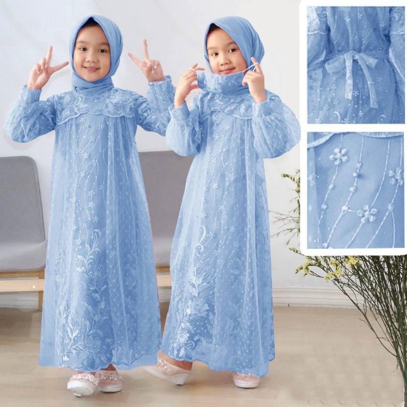 Jual Gamis anak dress anak baju panjang anak perempuan dress pesta anak ...