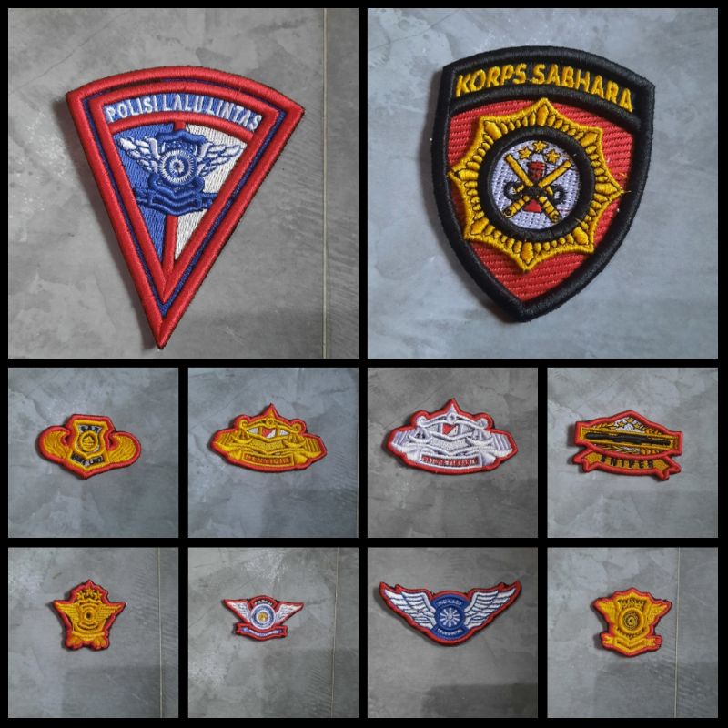 Jual ATRIBUT BET LANTAS POLRI LOGO BORDIR PDL POLRI TERBARU wing lantas ...