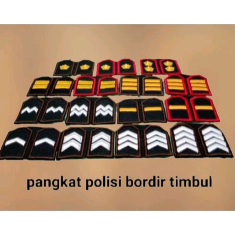 Jual pangkat pdl kerah timbul polisi pangkat polri 3D bordir | Shopee ...