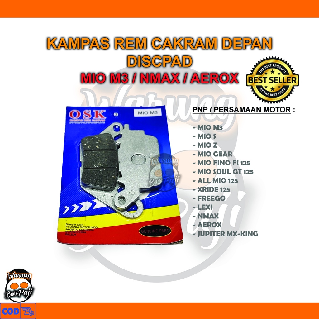 Jual KAMPAS REM CAKRAM DEPAN MIO M3 S Z GEAR 125 AEROX NMAX LEXY MX-KING DISCPAD DISPAD | Shopee ...