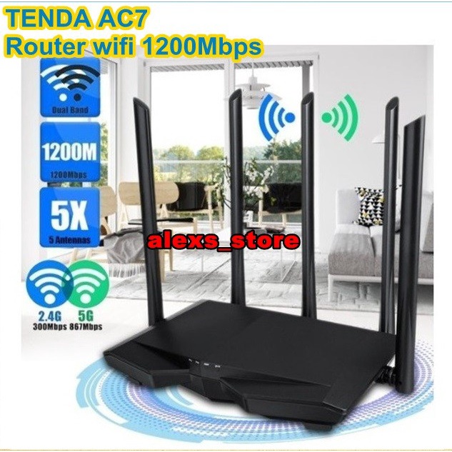 Jual Produk Terbaru Tenda Ac7 Router Wifi Wireless 1200Mbps 2.4 5.0 Ghz ...