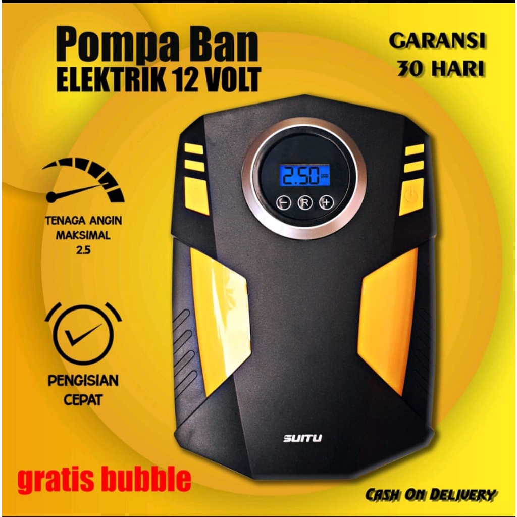 Jual Pompa Ban Mobil truk Motor Elektrik Cek tekanan Angin Digital ...