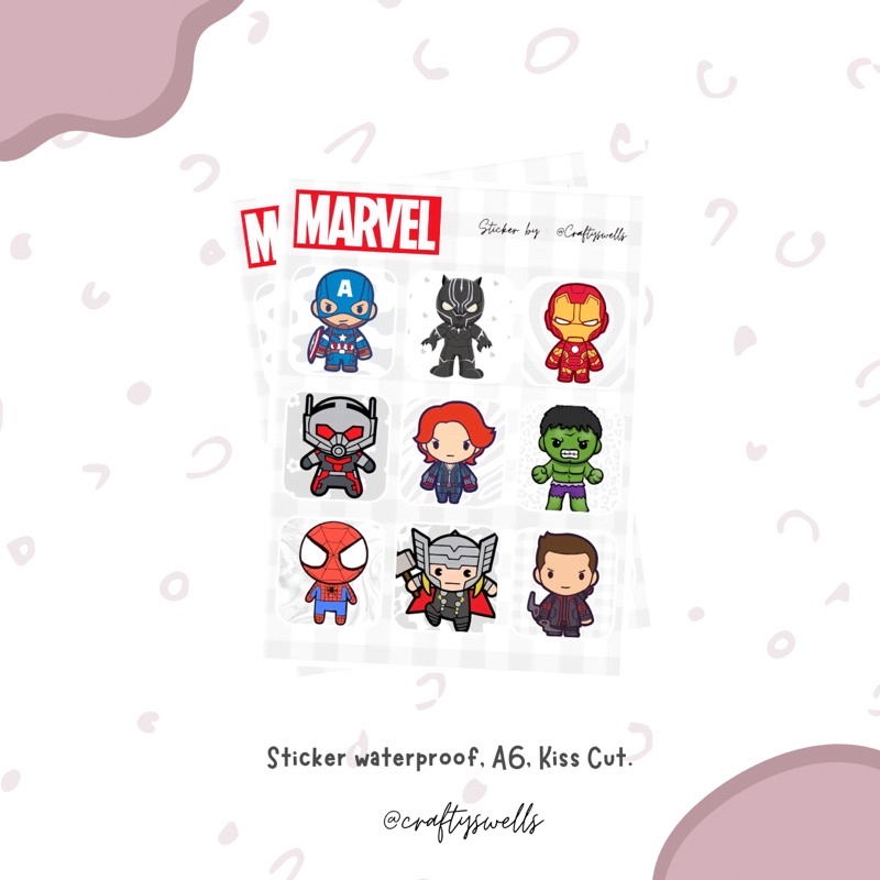 Jual Stiker marvel mini heros marvel captain amerika ironman black ...