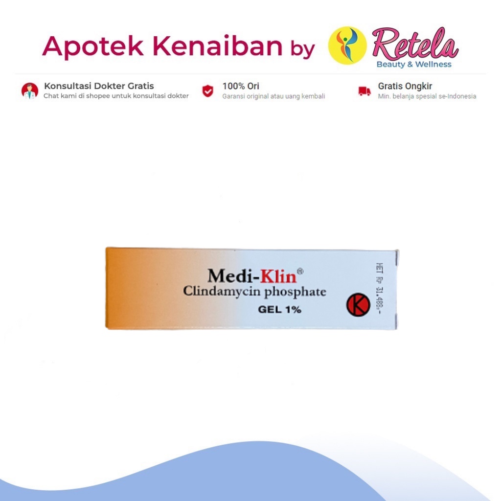 Jual MEDIKLIN 1% GEL 15GR | Shopee Indonesia
