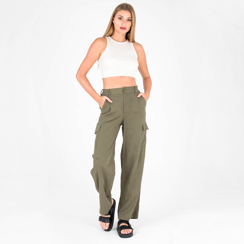 Jual Bamboo Blonde - Chelsea Cargo Pants, Olive | Celana Cargo Wanita ...