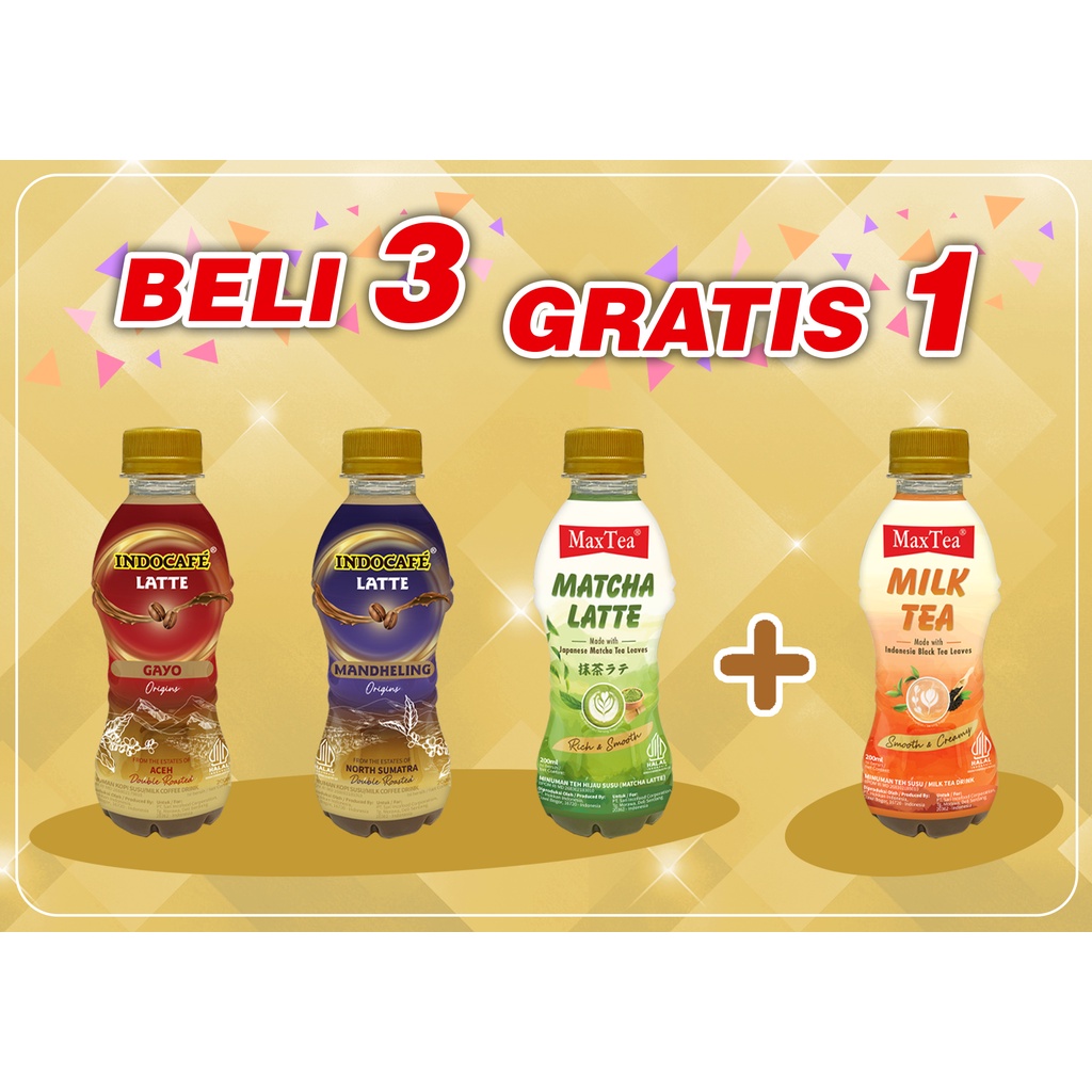 Jual Beli 3 Botol Ready To Drink - Free 1 Botol MaxTea Milk Tea ...
