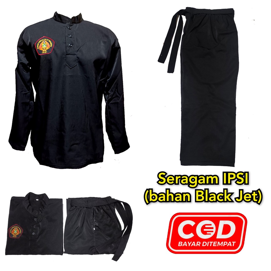 Jual Baju Seragam Sakral Pencak Silat IPSI Black Jet Lengkap | Shopee ...