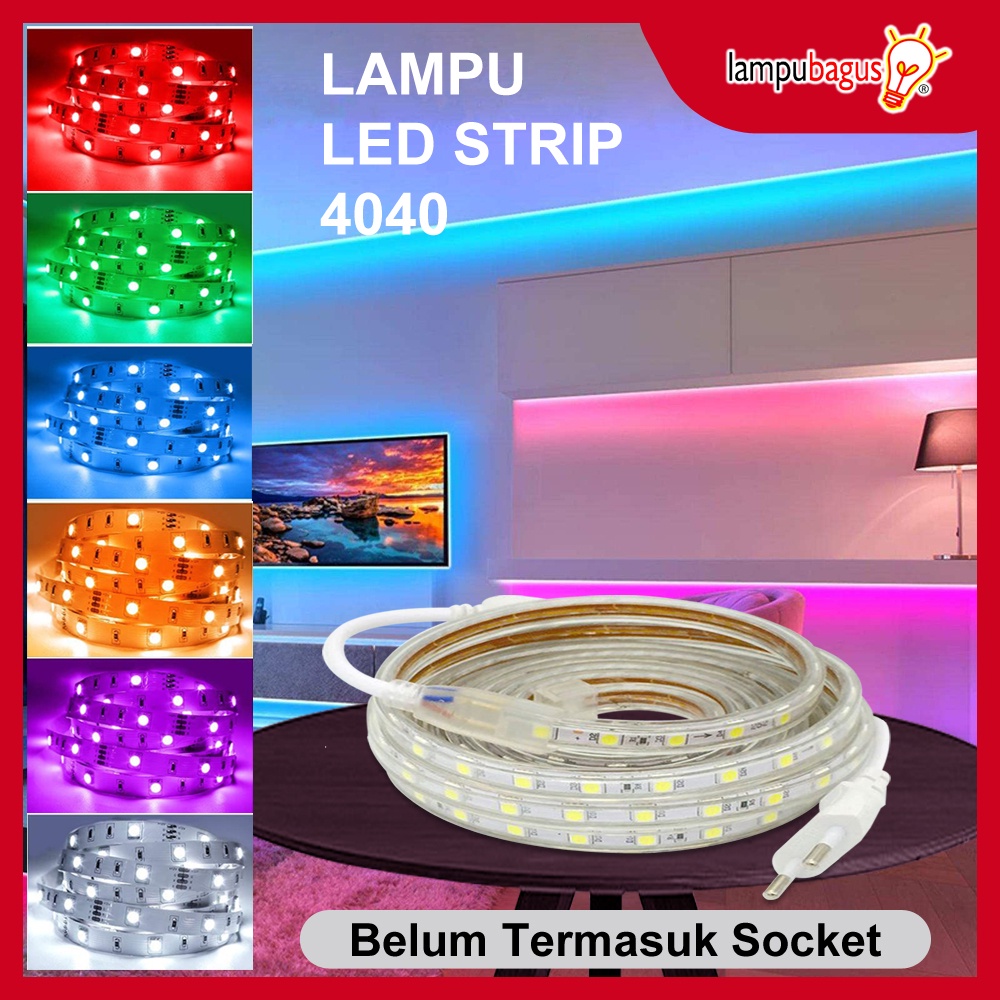 Jual Lampu LED Strip / LED Strip 4040 SMD 220V Warna Warni Per Meter ...