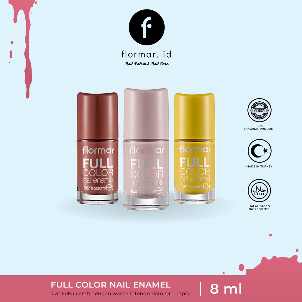 Jual Kutek Flormar Full Color Nail Enamel (FC74-FC76-FC69-FC33-FC28 ...