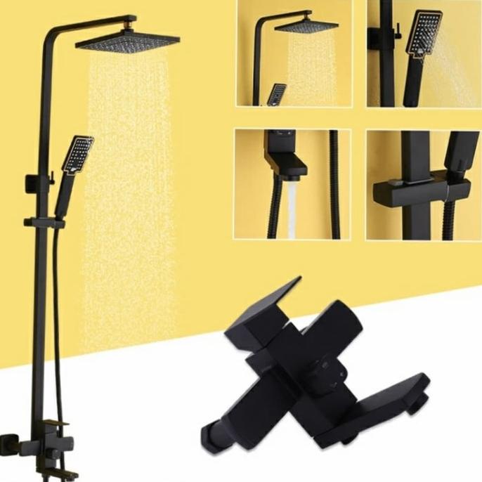 Jual SUS 304 Black/ Shower Tiang/Kran Mixer/ Panas Dingin/ Hitam/Shower ...