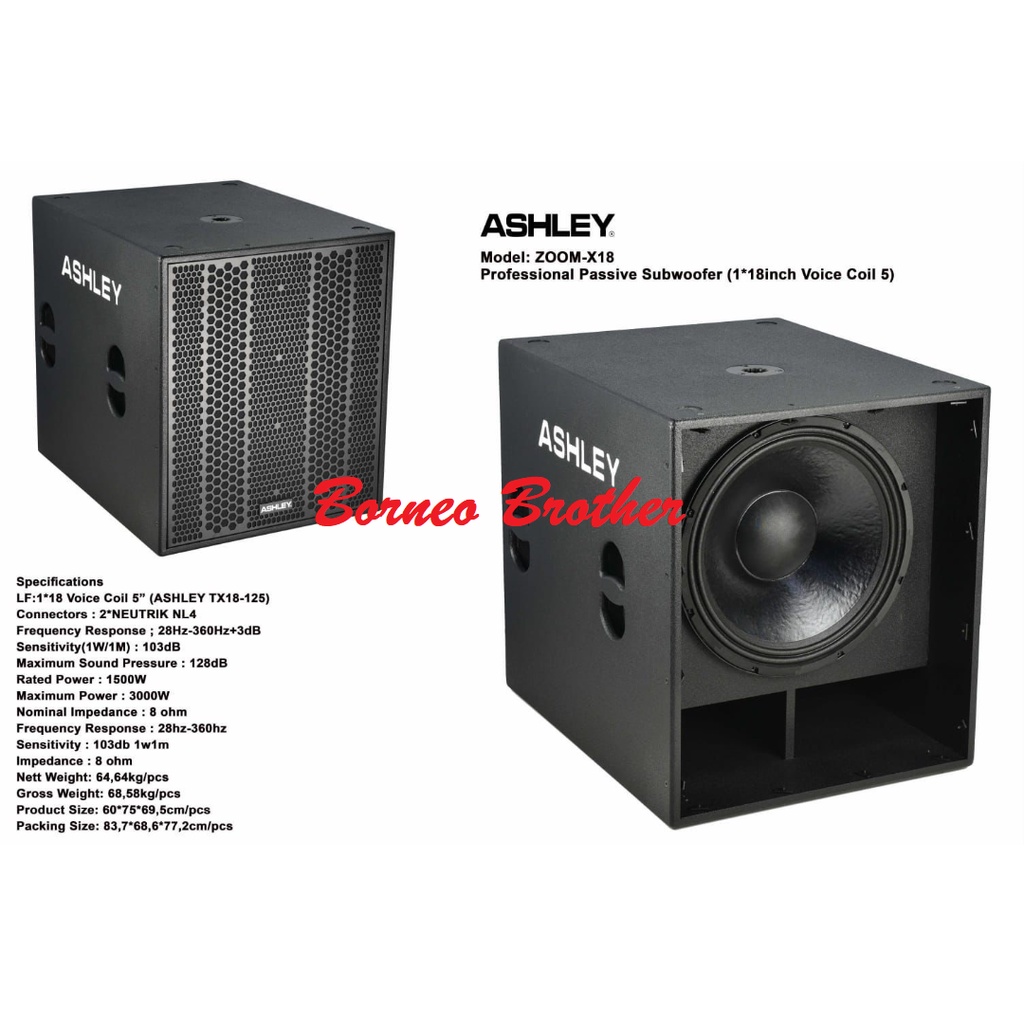 Jual Ashley ZOOM-X18 ZOOM X18 Original Subwoofer Pasif 18 Inch 3000W 1 ...